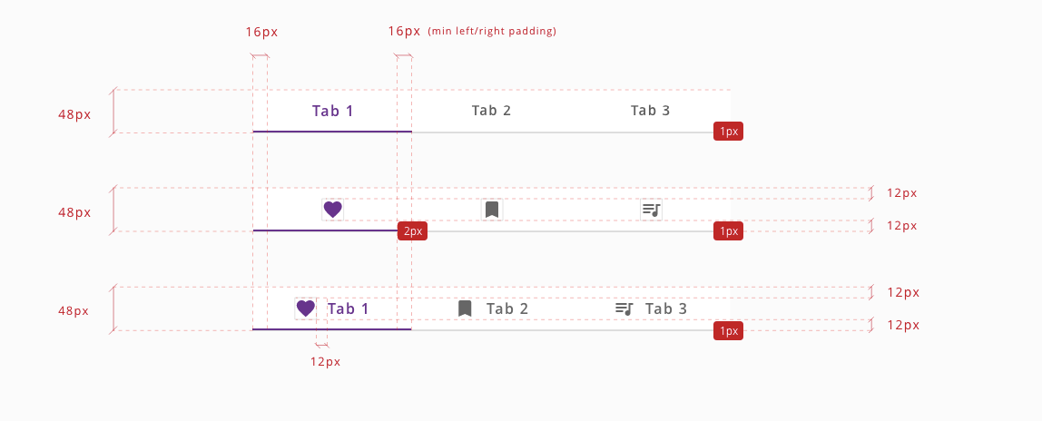Tabs Specs— Halstack Design System