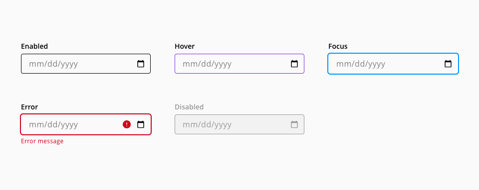 Date Input Specs — Halstack Design System